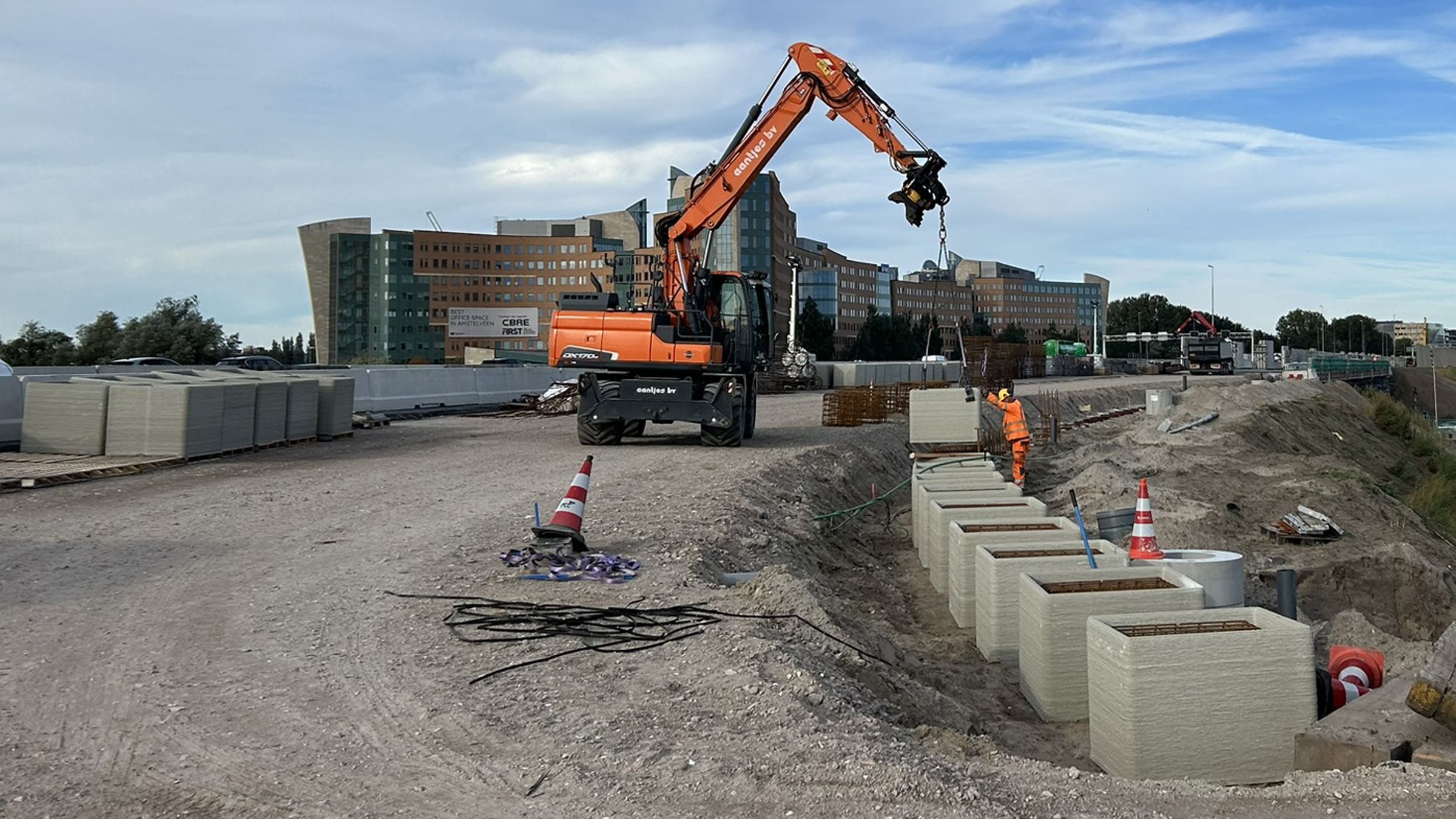 3d-Printed formwork for noise barriers along highway A9 | 3D Concrete ...